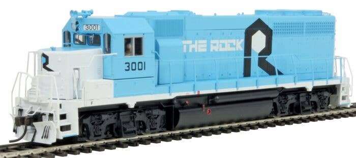 Atlas - EMD GP40 Low Nose w/Sound & DCC - Master(R) Gold - Rock Island #3001 (blue, white, black ...