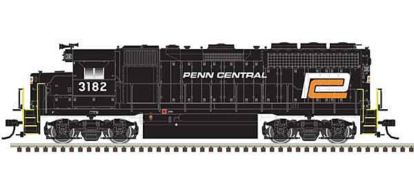 Atlas - EMD GP40 - Standard DC - Master(R) Silver - Penn Central 3182 (black, white, red "C ...