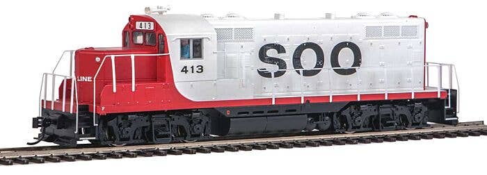 Walthers - EMD GP9 Phase II with Chopped Nose - ESU(R) Sound and DCC - Soo Line #413 (white, red ...