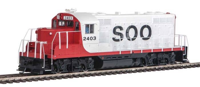 Walthers - EMD GP9 Phase II with Chopped Nose - Standard DC - Soo Line #2403 (white, red, black ...