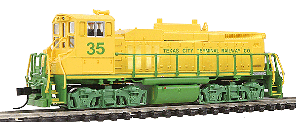 Atlas - EMD MP15DC - Standard DC - Master(R) - Texas City Terminal #35 (yellow, green), Angled ...