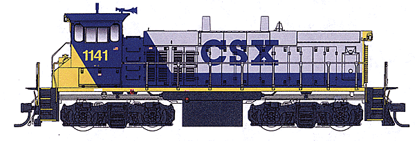 Atlas - EMD MP15DC - Standard DC - Master(R) Series Silver - CSX #1141 (gray, blue, yellow ...