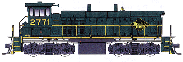 Atlas - EMD MP15DC - Standard DC - Master(R) Series Silver - Reading #2771 (Dark Green, yellow ...