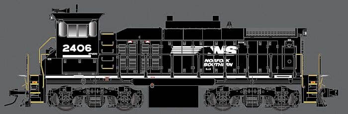 Atlas - EMD MP15DC Tapered Air Filter Box w/DCC - Norfolk Southern #2406 (black, white, Horse ...