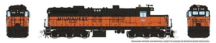 Rapido - EMD SD10 Low Nose - Standard DC - Milwaukee Road #546 (orange, black, Billboard ...