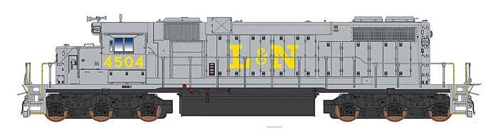 Intermount - EMD SD38-2 w/Loksound & DCC - Louisville & Nashville (gray, yellow) - 85-493306S
