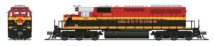 BLI - EMD SD40-2 Low-Nose - Sound and DCC - Paragon4(TM) - Kansas City Southern #652 (Belle, red ...