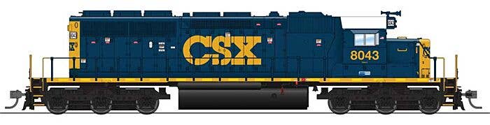 BLI - EMD SD40-2 Low-Nose with Sound & DCC - Paragon3(TM) - CSX 8043 (YN3, blue, yellow) - 187-5368