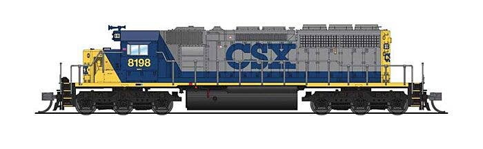 BLI - EMD SD40-2 Low Nose - Sound and DCC - Paragon4 - CSX 8198 (YN2, gray, blue, yellow) - 187-6196