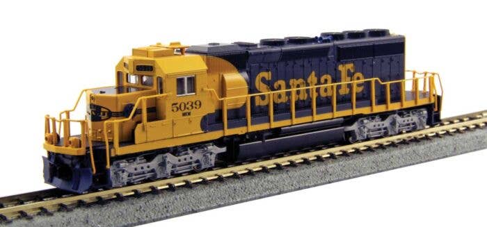 Kato - EMD SD40-2 Mid-Production - Standard DC - Santa Fe 5072 (Warbonnet, blue, yellow) - 381 ...