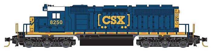 MicroTrain - EMD SD40-2 - Standard DC - CSX #8250 (YN3b, blue, yellow, Boxcar Logo) - 489-97001262