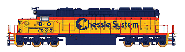 Intermount - EMD SD40-2 - Standard DC - Chessie System B&O (yellow ...