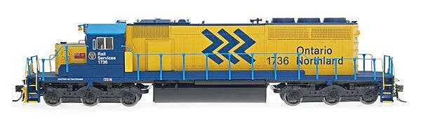 Intermount - EMD SD40-2 w/DCC - Ontario Northland (yellow, blue, Chevron Markings) - 85-49343