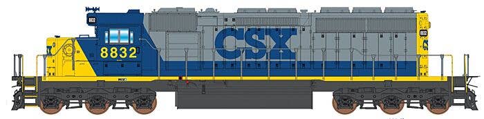 Intermount - EMD SD40-2 w/DCC - CSX (YN2 Scheme, gray, blue, yellow ...