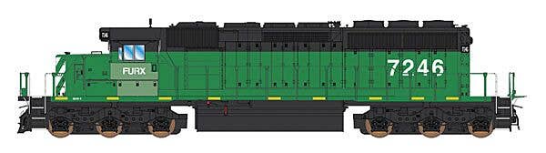 Intermount - EMD SD40-2 w/LokSound & DCC - First Union Rail FURX (ex-BN Cascade Green, black ...