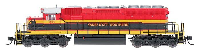 Intermount - EMD SD40-2 w/LokSound & DCC - Kansas City Southern (Southern Belle, red, yellow ...