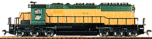 IHC - EMD SD40 Diesel - CNW (green, gold, black) - 348-359