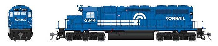 BLI - EMD SD40 Low Nose - Standard DC - Stealth - Conrail #6351 (blue ...