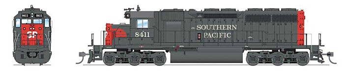 BLI - EMD SD40 Low Nose - Standard DC - Stealth - Southern Pacific #8436 (gray, red) - 187-9047