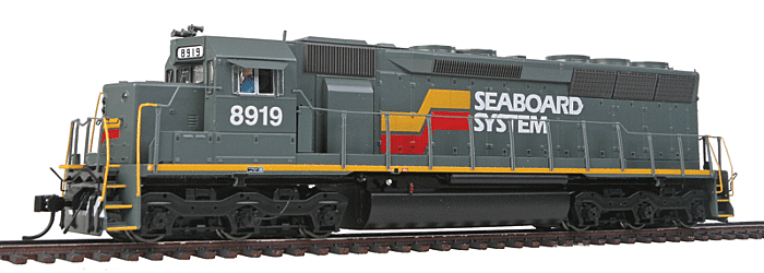 Walthers - EMD SD45 - Standard DC - Seaboard System #8919 (gray, yellow ...