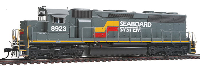 Walthers - EMD SD45 - Standard DC - Seaboard System #8923 (gray, yellow, red, white) - 920-48066