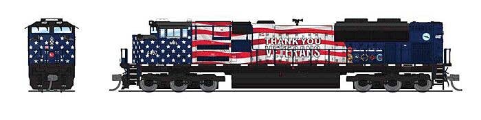 BLI - EMD SD70ACe - Standard DC - Stealth - Montana Rail Link #4407 (Veterans Tribute, blue ...