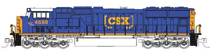 Kato - EMD SD70M with Flat Radiators - Standard DC - CSX #4688 Spirit of Tampa (blue, yellow ...