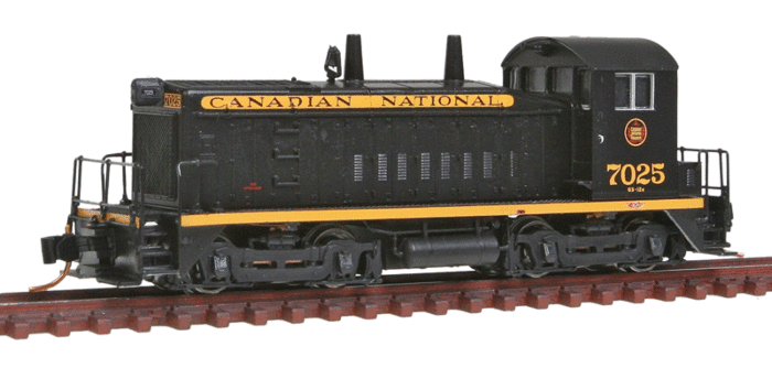 Walthers - EMD SW9/1200 - Standard DC - PROTO N(TM) - Canadian National #7025 (black, yellow ...