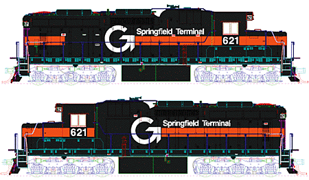 Atlas - EMD/ATSF SD26 Rebuild w/DCC - Master(R) - Springfield Terminal #621 (gray, orange) - 150 ...