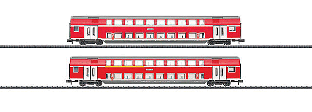 Trix - Era V Bi-Level Add-On Car - German Federal Railway - 739-15865