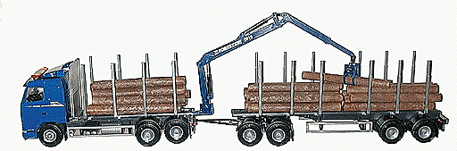 Herpa - European Construction Equipment - Volvo FH Logging Truck w ...