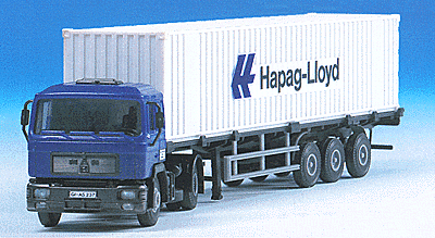 Kibri - European Semis - Single-Axle Cabover w/3-Axle Container Chassis ...