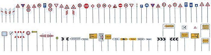 Faller - European Traffic Signs - Over 50 Different Signs - 272-180534
