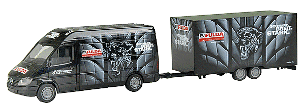 Herpa - European Trucks - Box Van & Matching 2-Axle Trailer - Mercedes ...