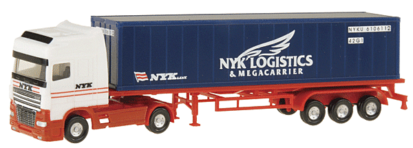 Herpa - European Trucks - DAF 95XF 2-Axle Cabover - w/3-Axle Container ...