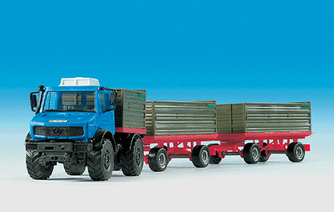 Kibri - European Trucks - Unimog - w/Two 4-Axle Sugar Beet Trailers ...