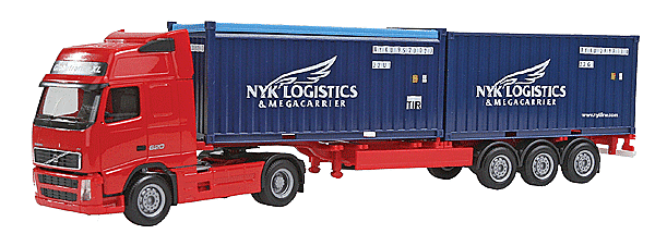 Herpa - European Trucks - Volvo FH Cabover w/Continer Chasssis & 2 20 ...