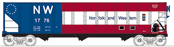 Bowser - Executive Line 100-Ton 3-Bay Open Hopper - Ready to Run - Norfolk & Western #1776 ...