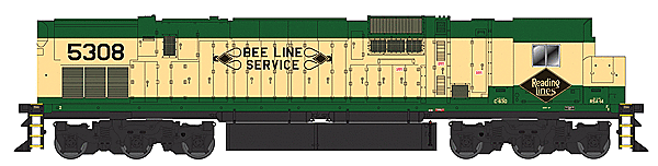 Bowser - Executive Line Diesel Alco C630 w/Hi-Ad Trucks - Standard DC - Reading #5308 (green ...