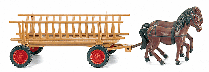 Wiking - Farm Equipment - Horse-Drawn Wagons - Open-Side Hay Wagon w ...