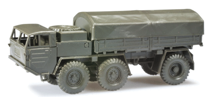Herpa - Faun Z 912 6X6 Low-Side Truck w/Canvas Cover - Assembled ...