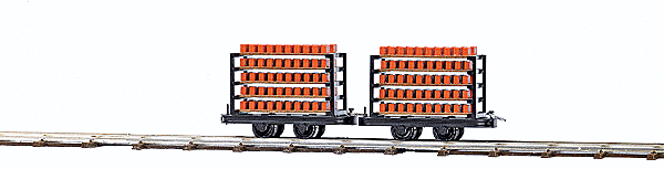 Busch - Feldbahn Brick Car 2-Pack - Ready to Run (Runs on Z Scale Track ...