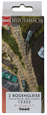 Busch - Feldbahn HOf 6.5mm (Z) Gauge Industrial Track - Curve 4-1/2" 11 ...