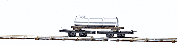 Busch - Feldbahn Large Tank On 2 Flatcars - Ready to Run (Runs on Z ...