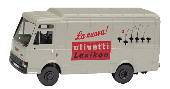 Brekina - Fiat Zeta Kasten Cargo Van - Assembled - Olivetti (gray ...