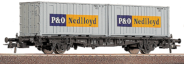 Roco - Flat Wagon w/2 20' Containers: German Federal Railways - P&O ...