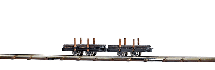 Busch - Flatcar w/Wood Deck & Stakes 2-Pack - Ready to Run - Feldbahn ...