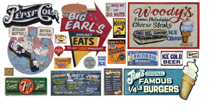 T2 Decals - Food Sign Decals - Set #8 - 721-HOFOOD008