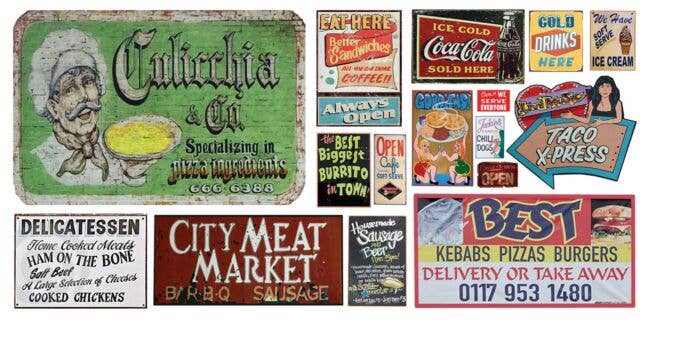 T2 Decals - Food Sign Decals - Set #7 - 721-NSFOOD007