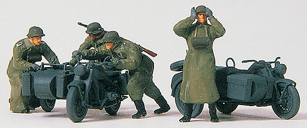 Preiser - Former German Army WWII Motorcycle Troops (Plastic Kit) - 2 ...